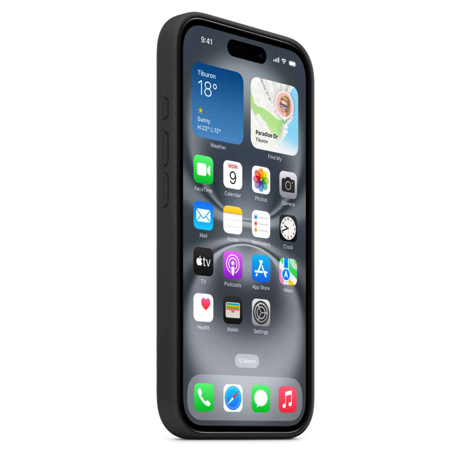 Apple iPhone 16 Silikonska maska s crna - electronic4you Hrvatska